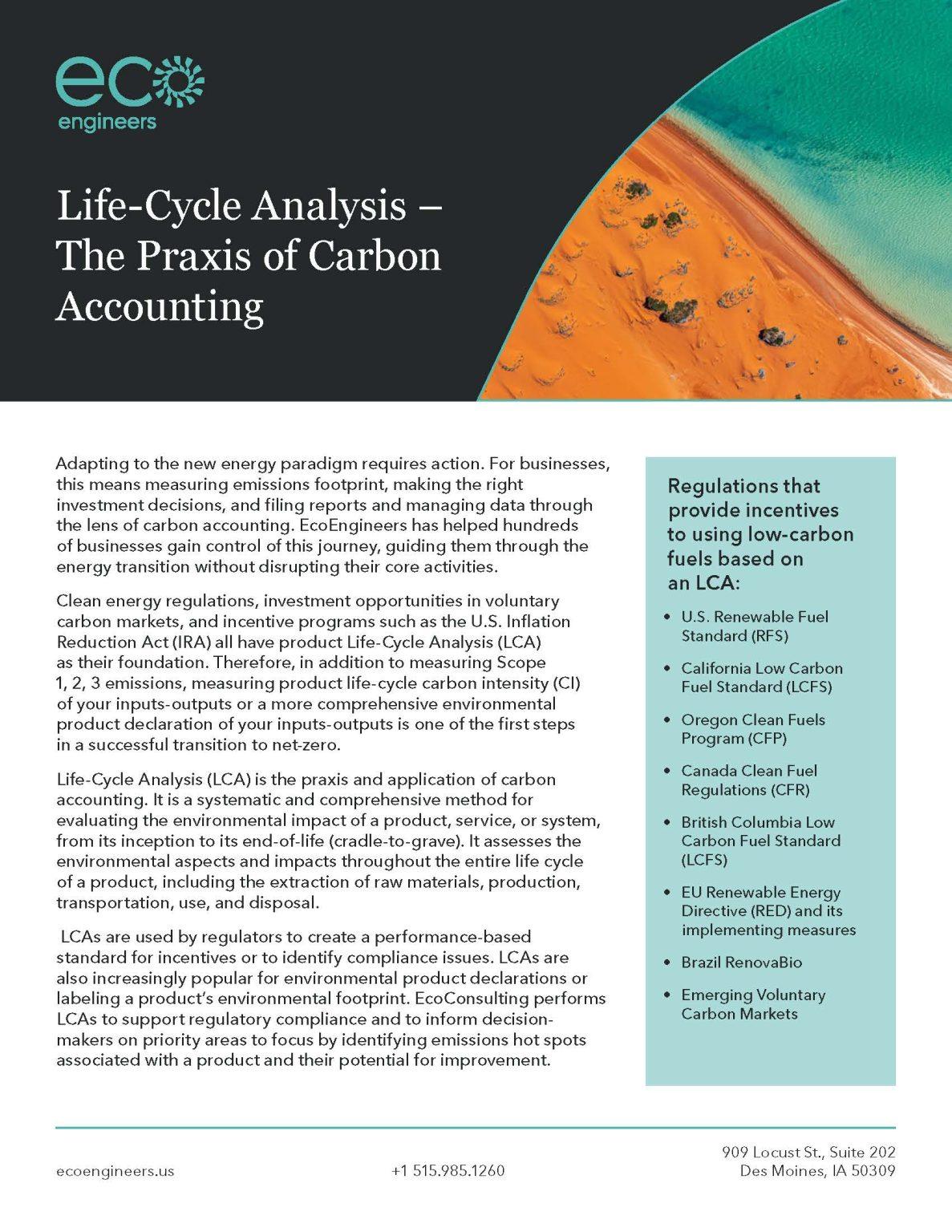 Life-Cycle Analysis – The Praxis of Carbon Accounting - EcoEngineers
